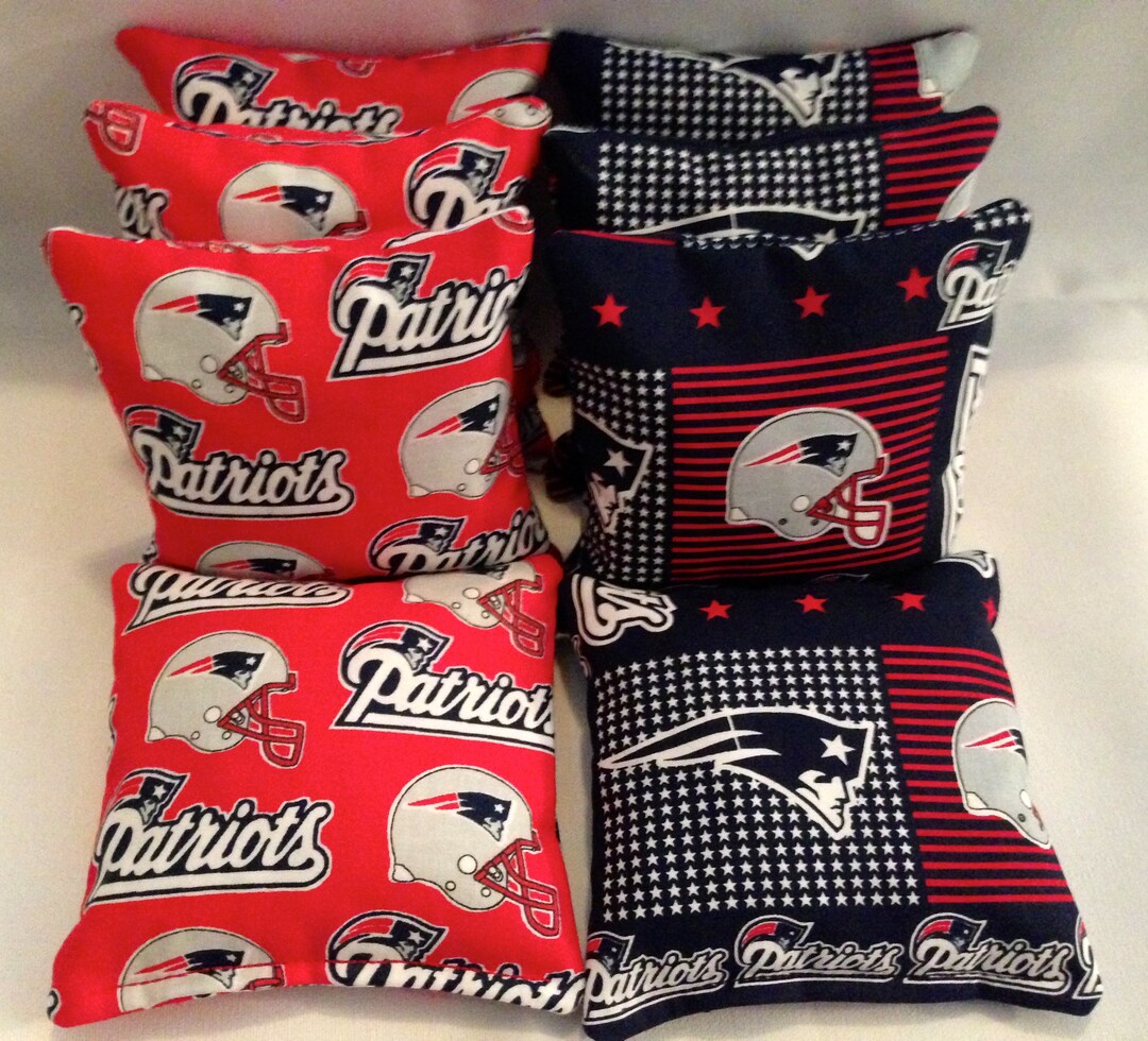 NEW ENGLAND PATRIOTS 8 Cornhole Bags Bean Toss 4 of Each Print 2 Sides ...