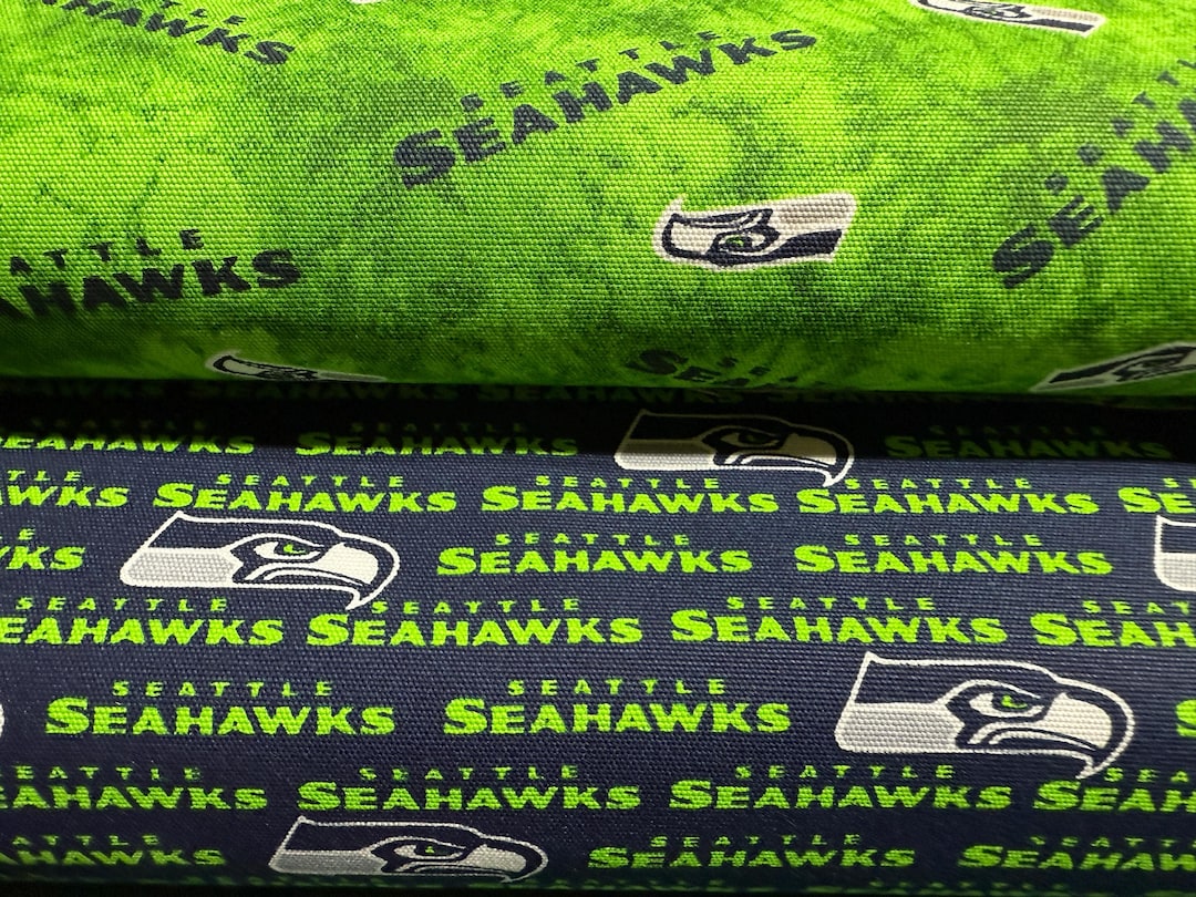 SEATTLE SEAHAWKS 48" Duck Canvas Cotton Fabric by the Yard by the 1/2 ...