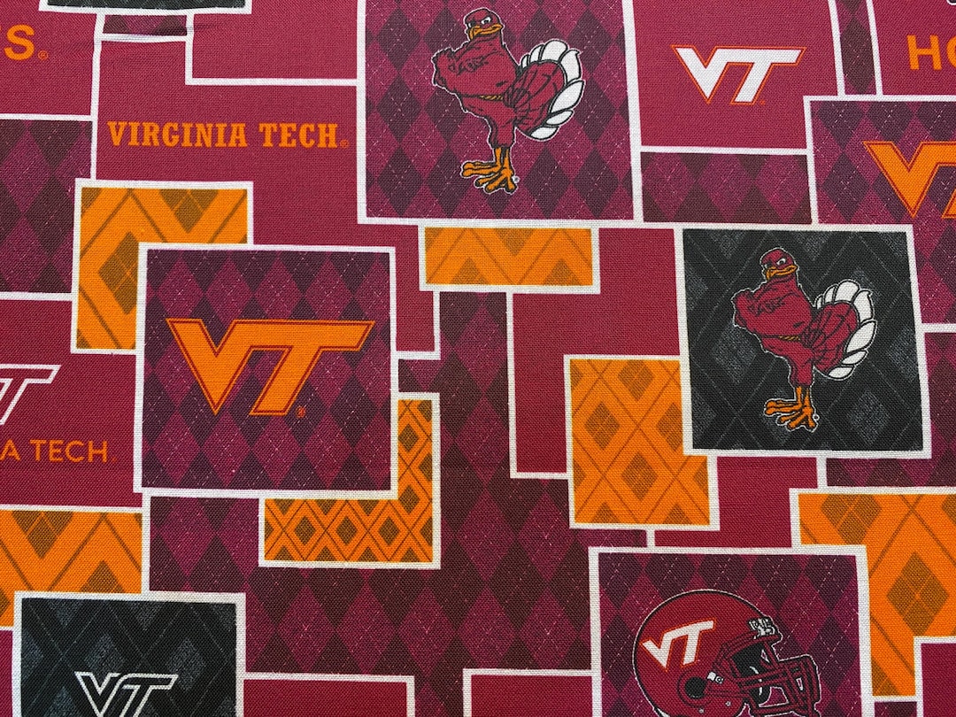 VIRGINIA TECH Ncaa 45" Cotton Fabric Sykel Enterprises - Etsy