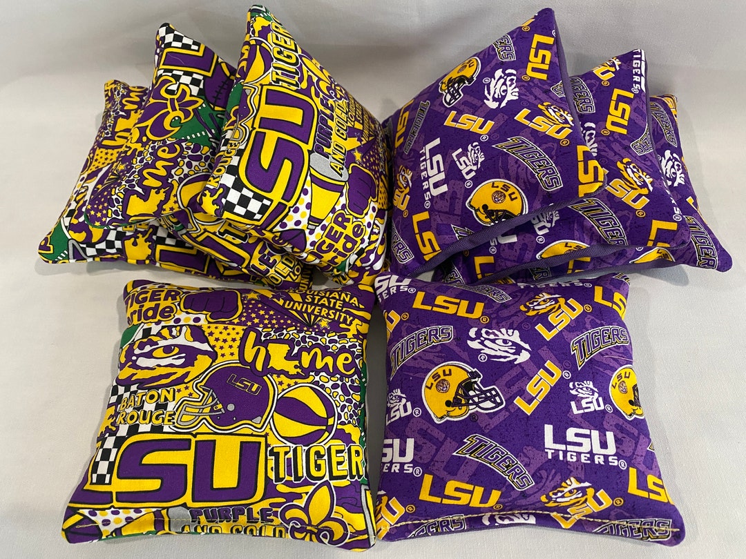 LSU TIGERS 8 Cornhole Bags Bean Toss 4 of Each Print 2 Sides - Etsy