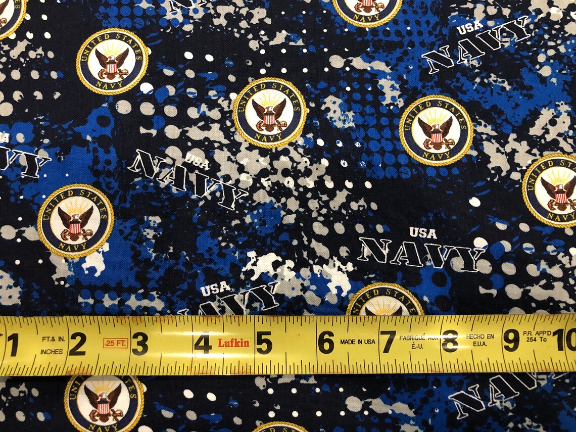 US NAVY Military Cotton Fabric by the Yard by the 1/2 Yard - Etsy