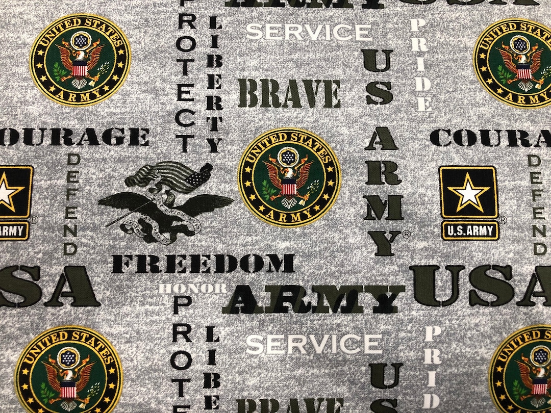US ARMY Military Cotton Fabric by the Yard by the 1/2 Yard - Etsy