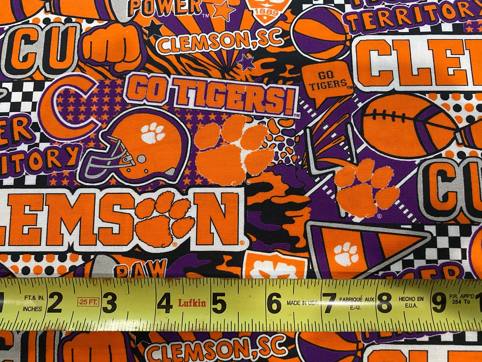 CLEMSON TIGERS Ncaa 45" Cotton Fabric Sykel Enterprises - Etsy