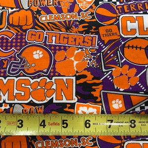 CLEMSON TIGERS Ncaa 45" Cotton Fabric Sykel Enterprises - Etsy