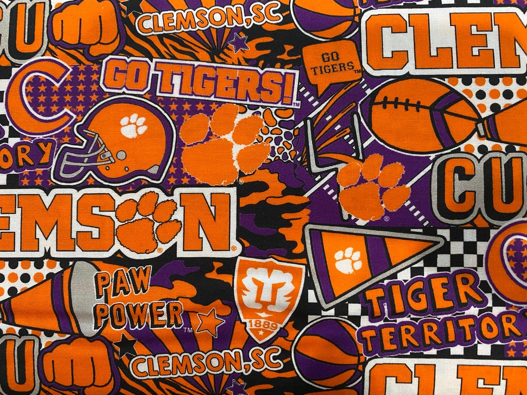 CLEMSON TIGERS Ncaa 45" Cotton Fabric Sykel Enterprises - Etsy
