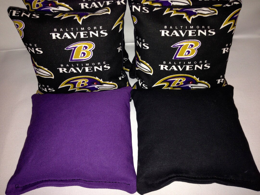 Baltimore Ravens 8 Cornhole Bags Bean Toss Print Fronts With Duck Backs ...