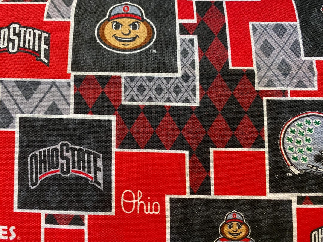 OHIO STATE Buckeyes Ncaa 45" Cotton Fabric Sykel Enterprises - Etsy