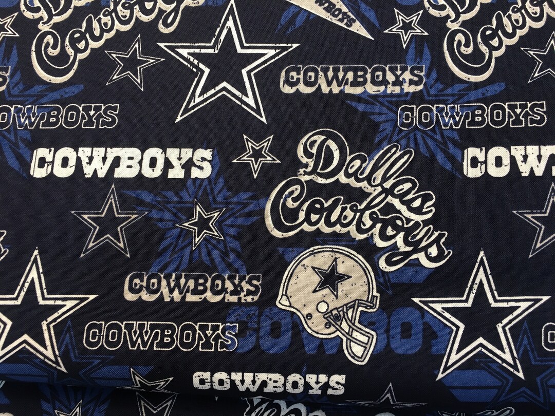 DALLAS COWBOYS V 60 Wide Cotton Fabric By The Yard By The 1/2 Yard NFL ...