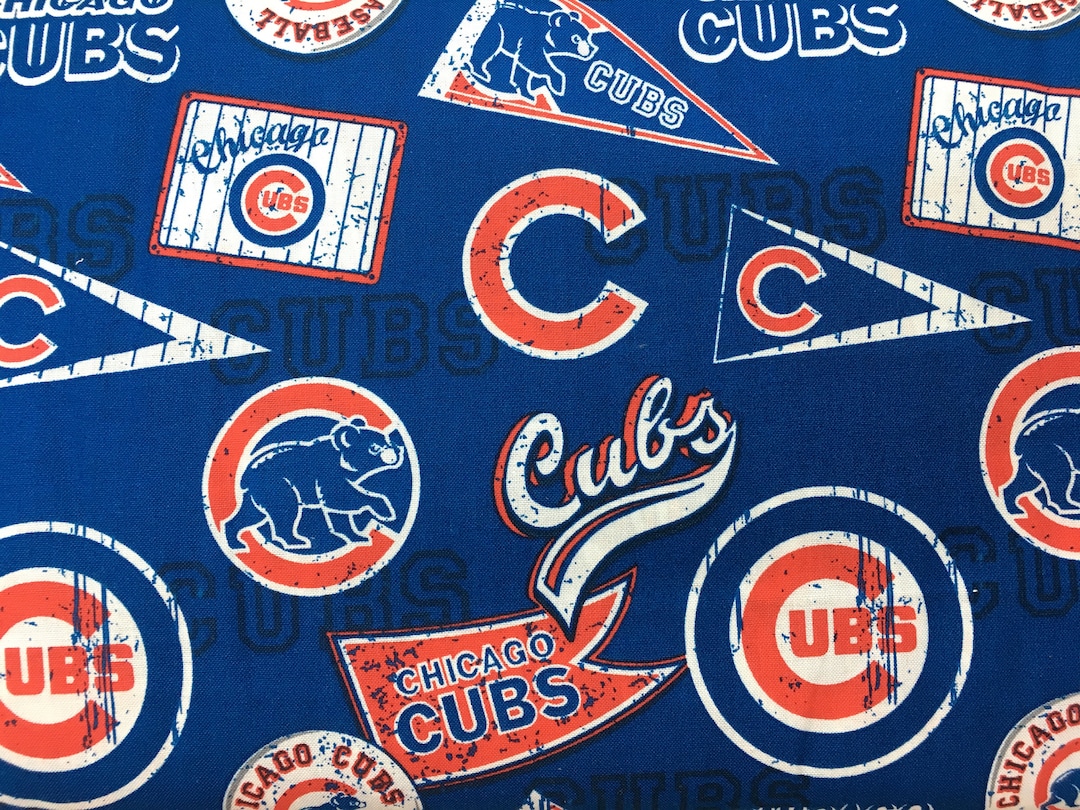 CHICAGO CUBS 60" Wide Cotton Fabric by the Yard by the 1/2 Yard MLB - Etsy