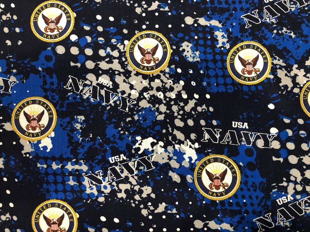US NAVY Military Cotton Fabric by the Yard by the 1/2 Yard - Etsy