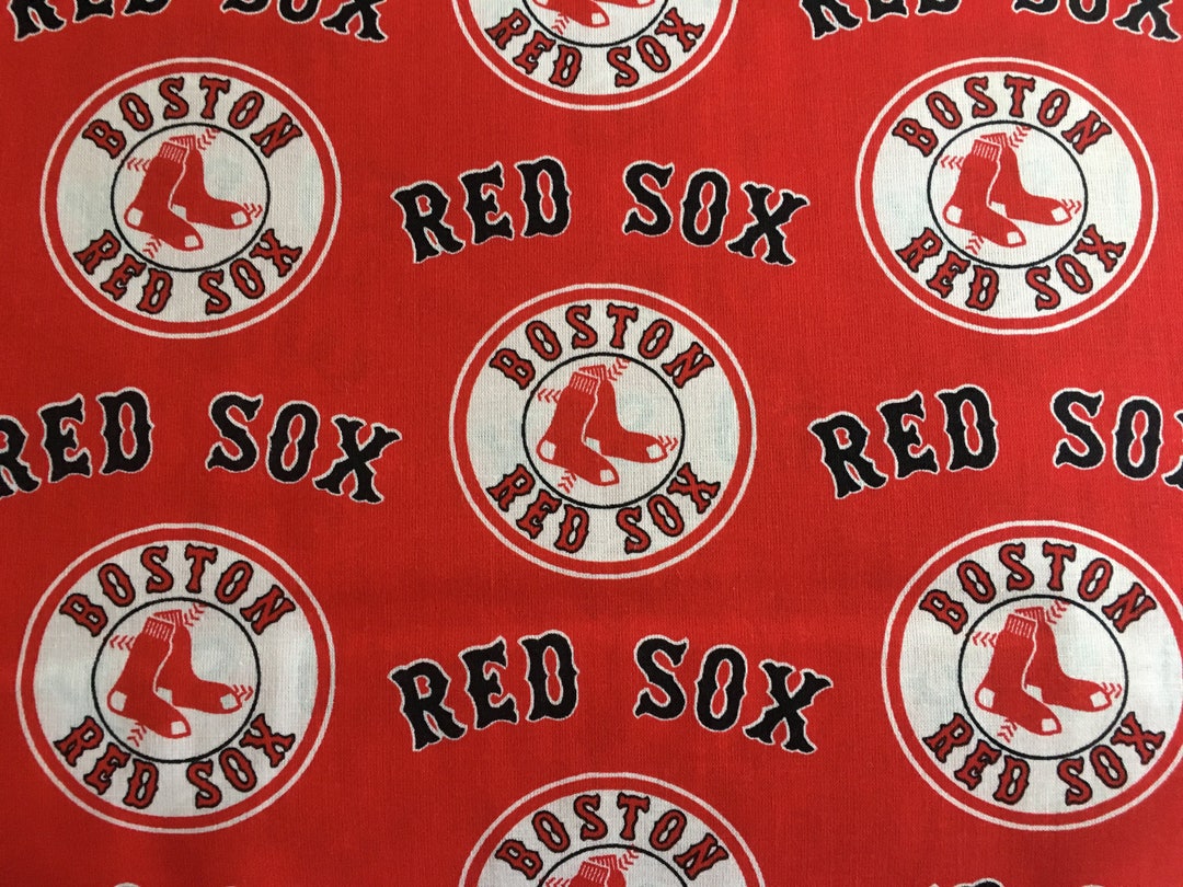BOSTON Red Sox 60" Wide Cotton Fabric by the Yard by the 1/2 Yard MLB ...