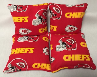 KANSAS CITY CHIEFS 4 Cornhole Bags Bean Toss Print 2 Sides - Etsy