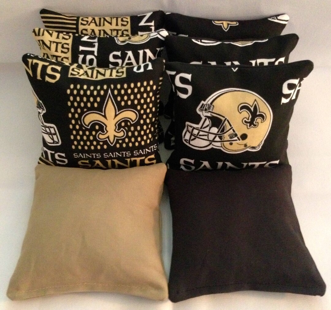 NEW ORLEANS SAINTS 8 Cornhole Bags Bean Toss 4 of Each Print Fronts ...