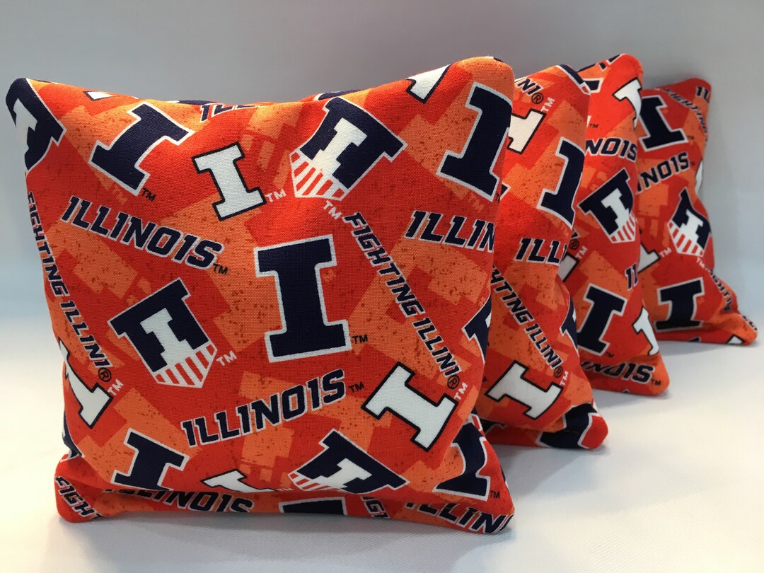 ILLINOIS FIGHTING ILLINI 4 Cornhole Bags Bean Toss Print 2 Sides - Etsy