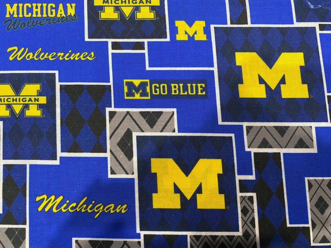 MICHIGAN Ncaa 45" Cotton Fabric Sykel Enterprises - Etsy