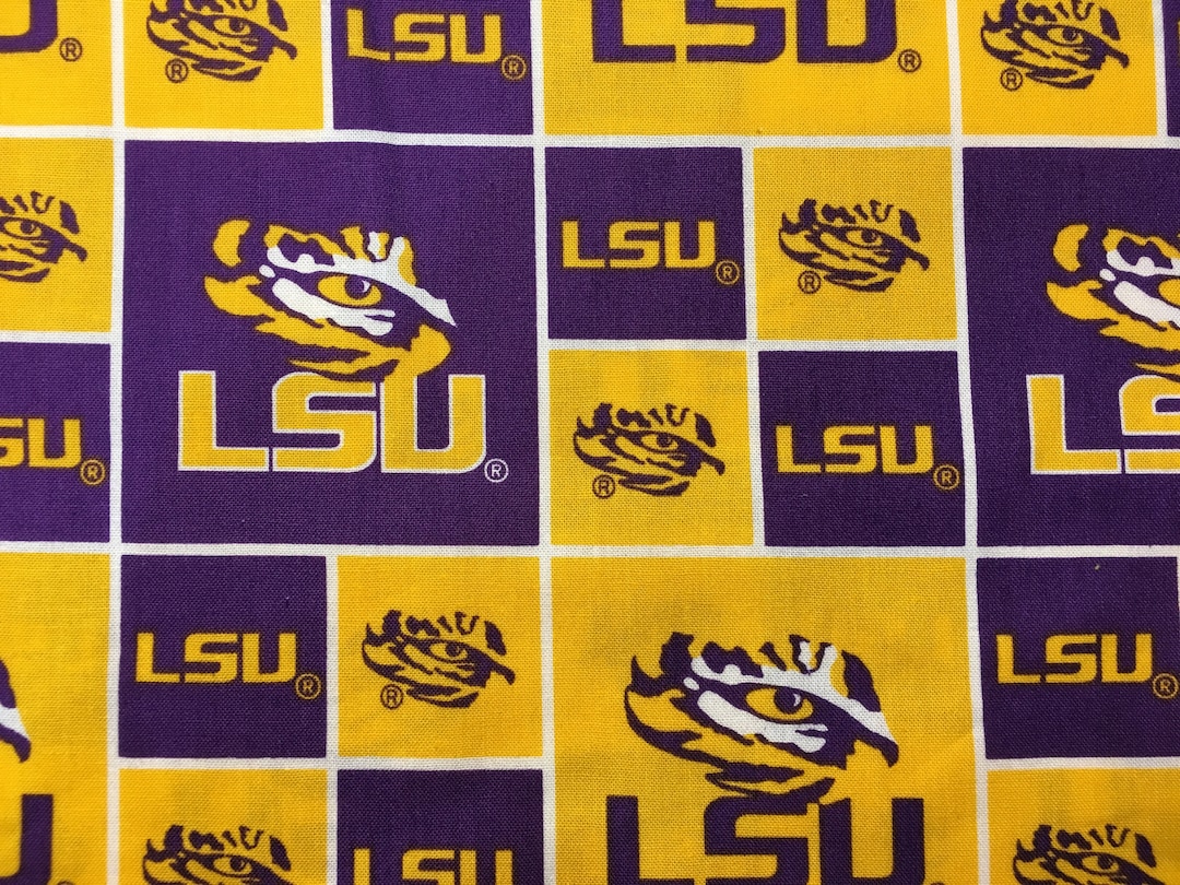 LSU TIGERS Ncaa 45" Cotton Fabric Sykel Enterprises - Etsy
