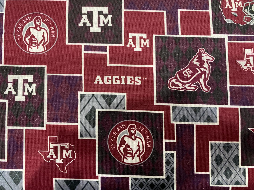 TEXAS A & M Ncaa 45" Cotton Fabric Sykel Enterprises - Etsy