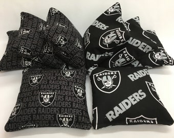 Las Vegas Raiders 4 Cornhole Bags Bean Toss Print 2 Sides | Etsy