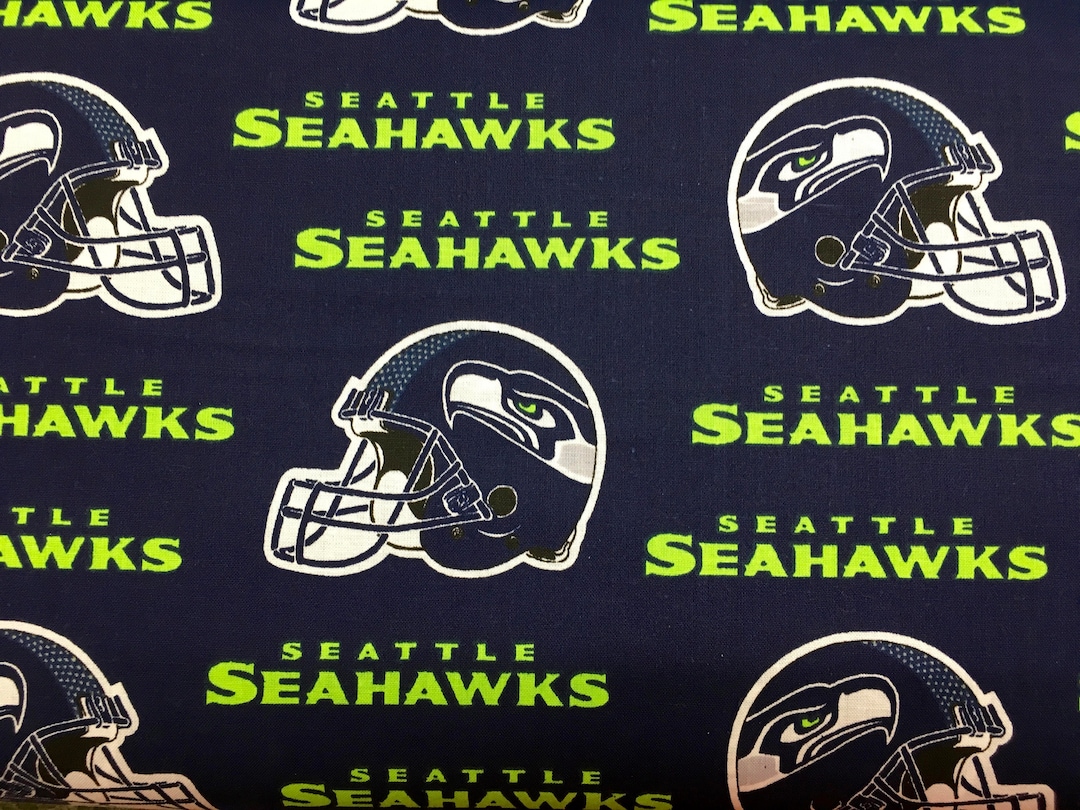 SEATTLE SEAHAWKS 60" Wide Cotton Fabric by the Yard by the 1/2 Yard NFL ...