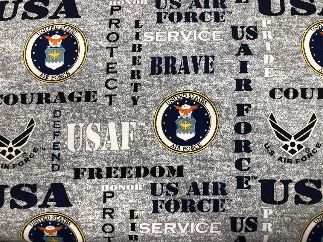 US AIR FORCE Military Cotton Fabric by the Yard by the 1/2 Yard - Etsy