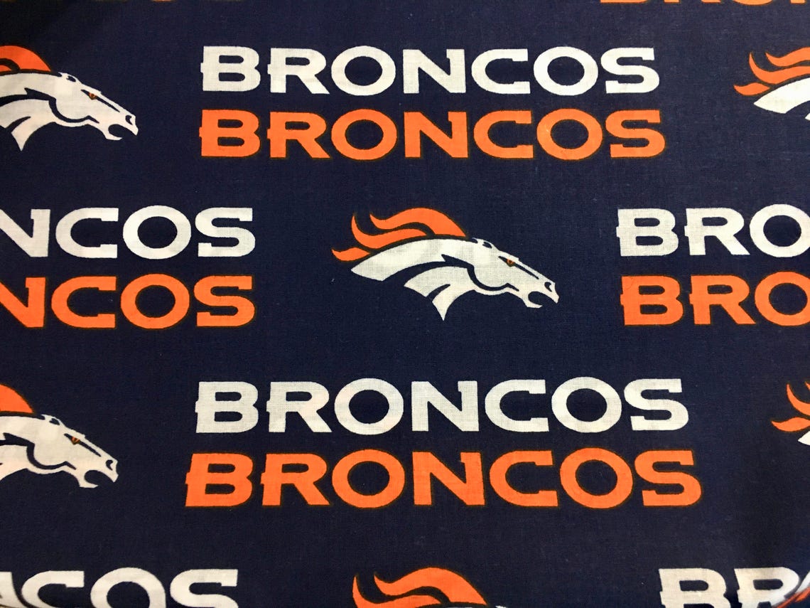 DENVER BRONCOS 60" Wide Cotton Fabric by the Yard by the 1/2 Yard NFL ...