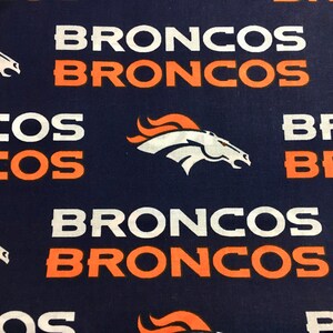 DENVER BRONCOS 60" Wide Cotton Fabric by the Yard by the 1/2 Yard NFL ...
