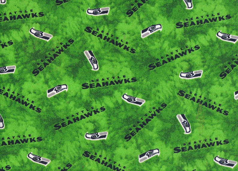 SEATTLE SEAHAWKS 48" Duck Canvas Cotton Fabric by the Yard by the 1/2 ...