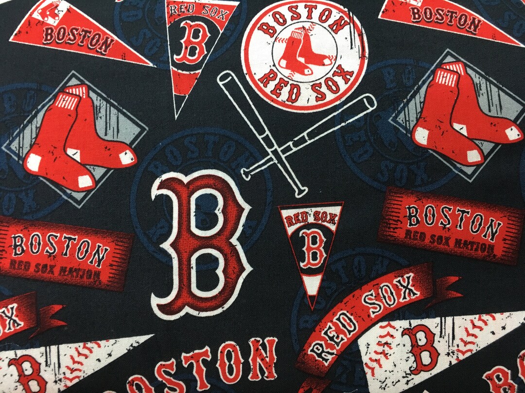 BOSTON Red Sox Cotton Fabric - 60" Wide MLB Material - Etsy