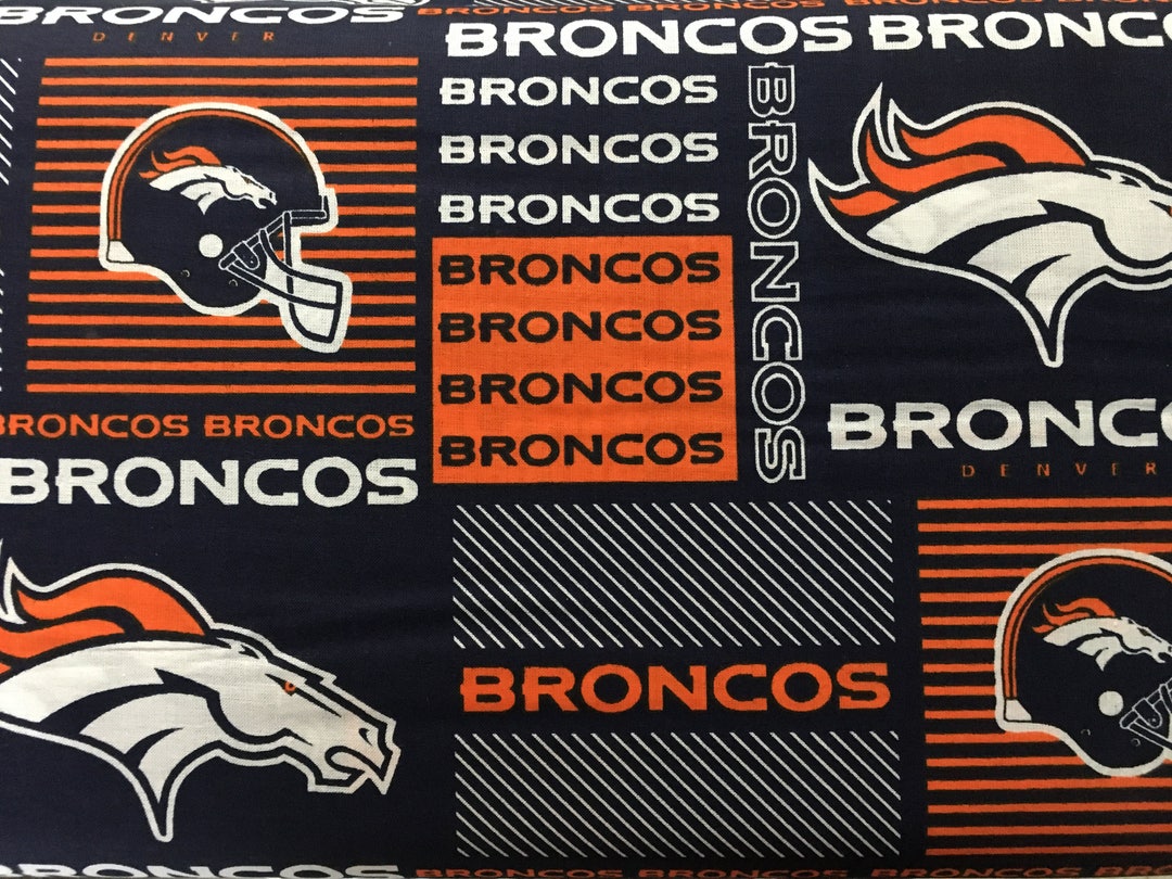 Denver Broncos Cotton Fabric - NFL Team Print (by the Yard) - Etsy
