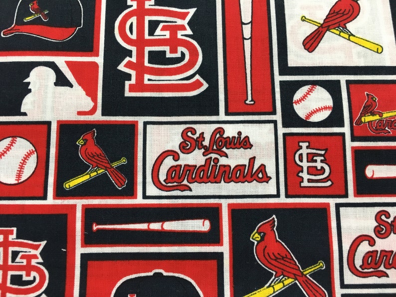 ST LOUIS Cardinals 60 Wide Cotton Fabric by the Yard by the 1/2 Yard ...