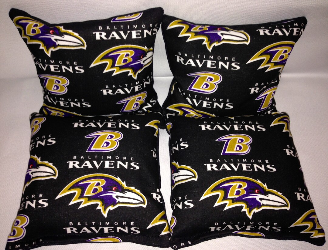 Baltimore Ravens 4 Cornhole Bags Bean Toss Print 2 Sides - Etsy