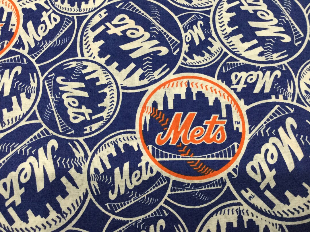 NEW YORK Mets 60" Wide Cotton Fabric by the Yard by the 1/2 Yard MLB - Etsy