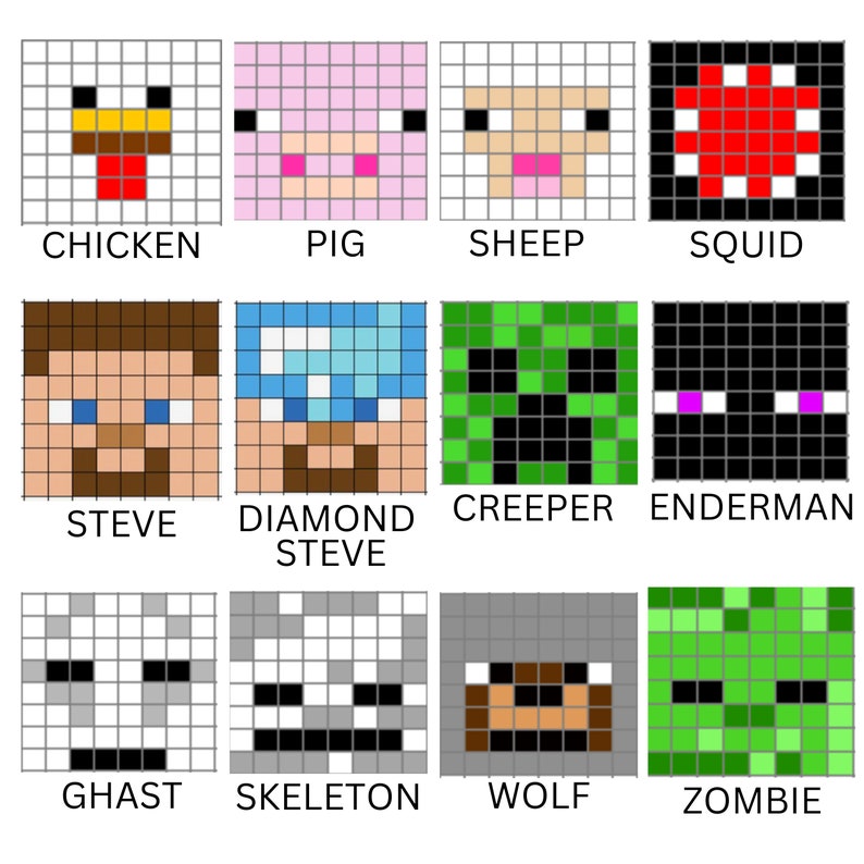 Minecraft DIY Perler Bead Kits Gift Party Activity - Etsy