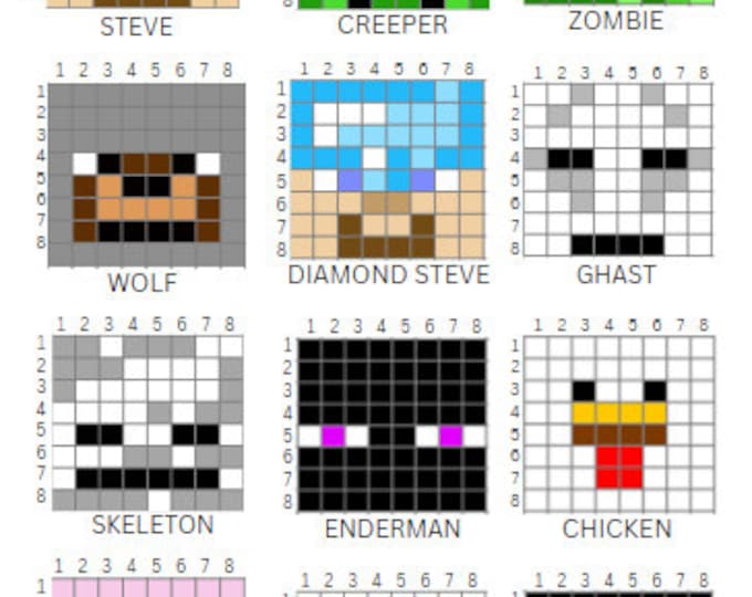 Minecraft DIY Perler Bead Kits Gift Party Activity - Etsy