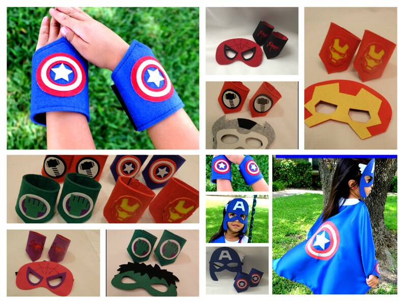 Superhero Masks & Cuff Sets Superhero Birthday Party Favors - Etsy
