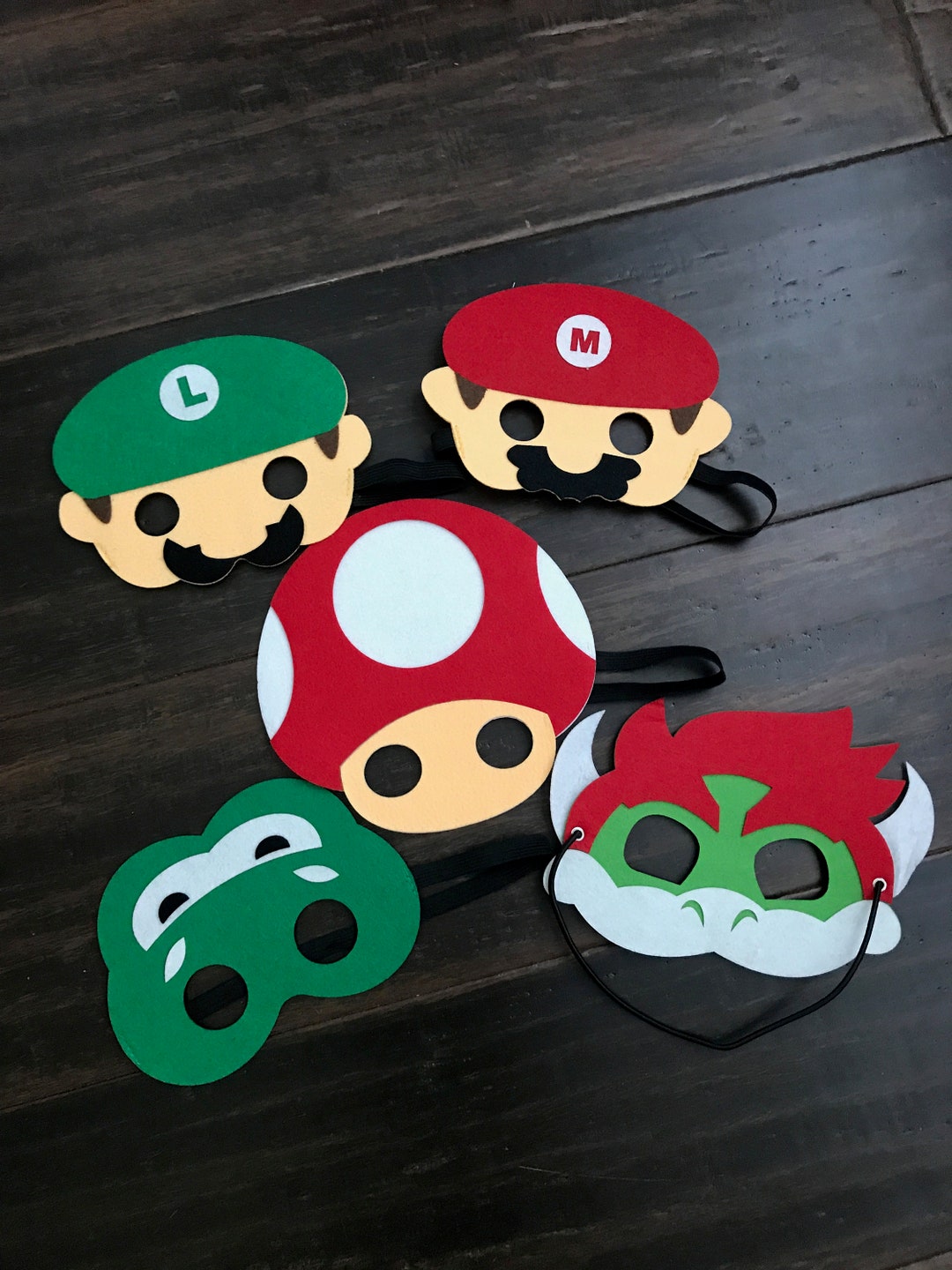 Super Mario Bros Inspired Character Masks. Birthday Party Favors ...