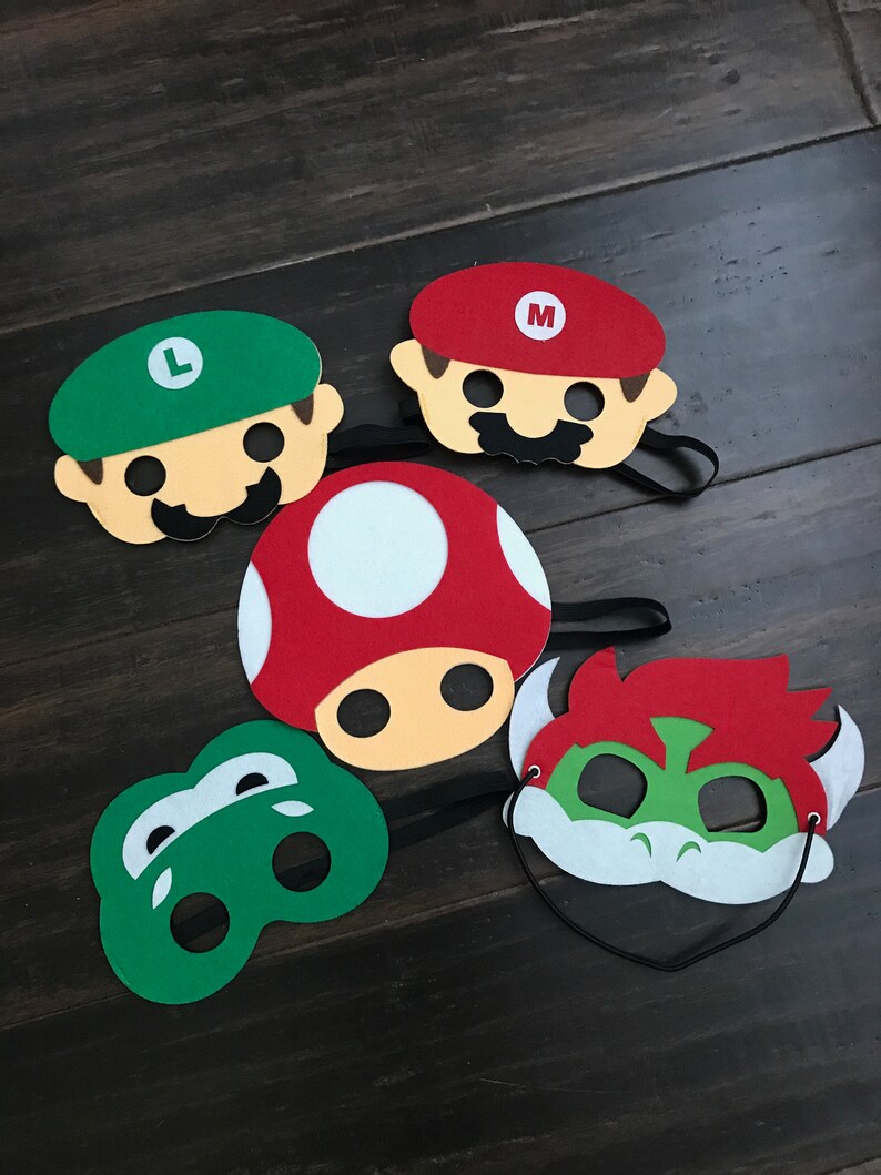 Super Mario Bros Inspired Character Masks. Birthday Party - Etsy Super Mario Bros Inspired Character Masks. Birthday Party - Etsy