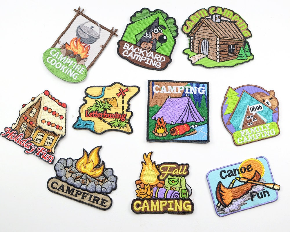 Happy Camping Patches Outdoor Patches Iron-On / Sew-On | Etsy