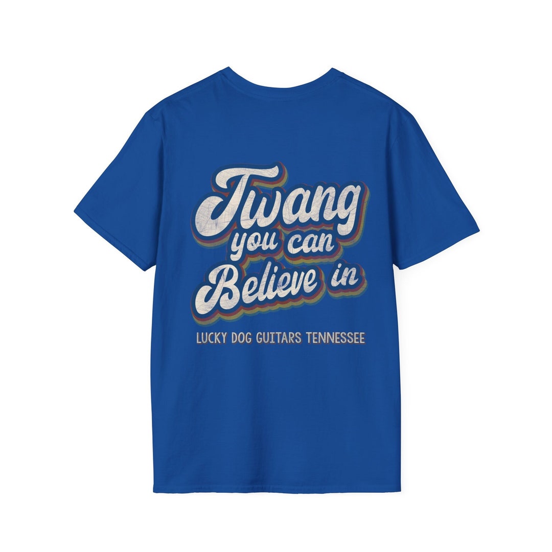 Australia Buyers ONLY- Lucky Dog Guitars Twang Script T-shirt Tennessee Custom Band Foothills ...