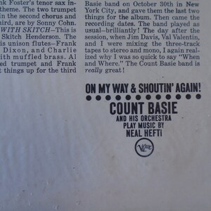 Count Basie on My Way and Shoutin' Again! Vinyl LP 1962 Verve Records Near Mint - Etsy