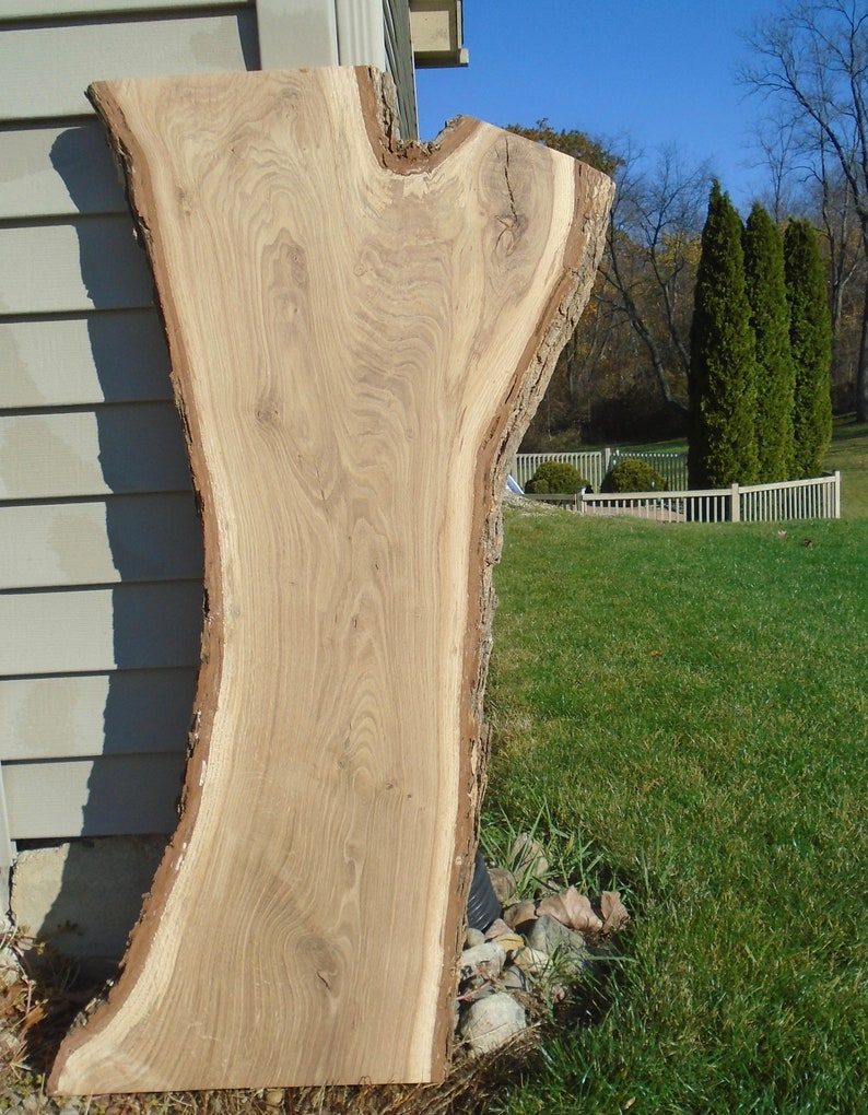 White Oak Live Edge Slab Spalted Tiger Grain Table Decor Art Project 41 ...