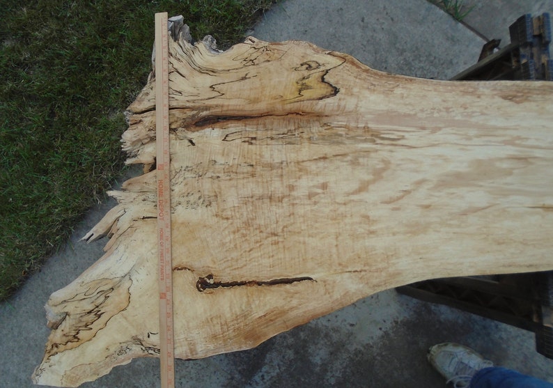 Spalted Maple Live Edge Lumber Slab Root Table Decor Art 46 - Etsy