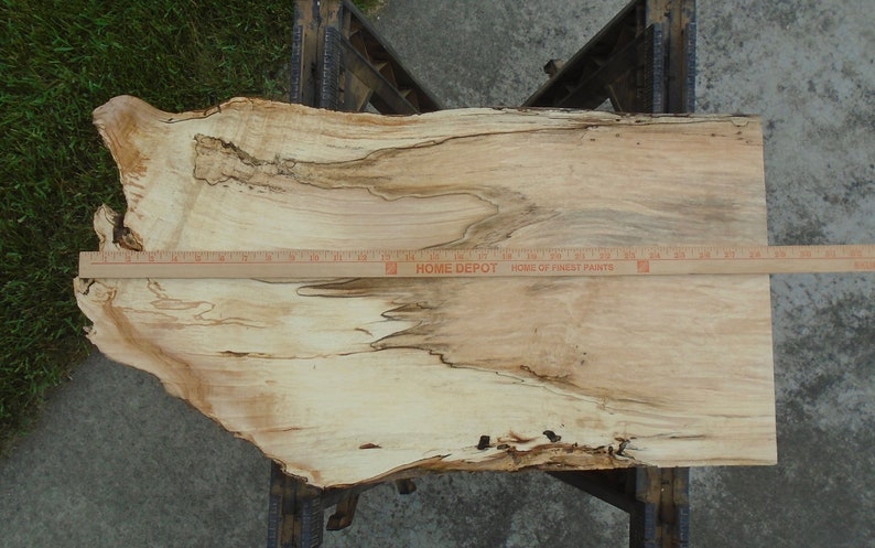 Spalted Maple Live Edge Lumber Slab Flame Pattern Table Decor Art ...