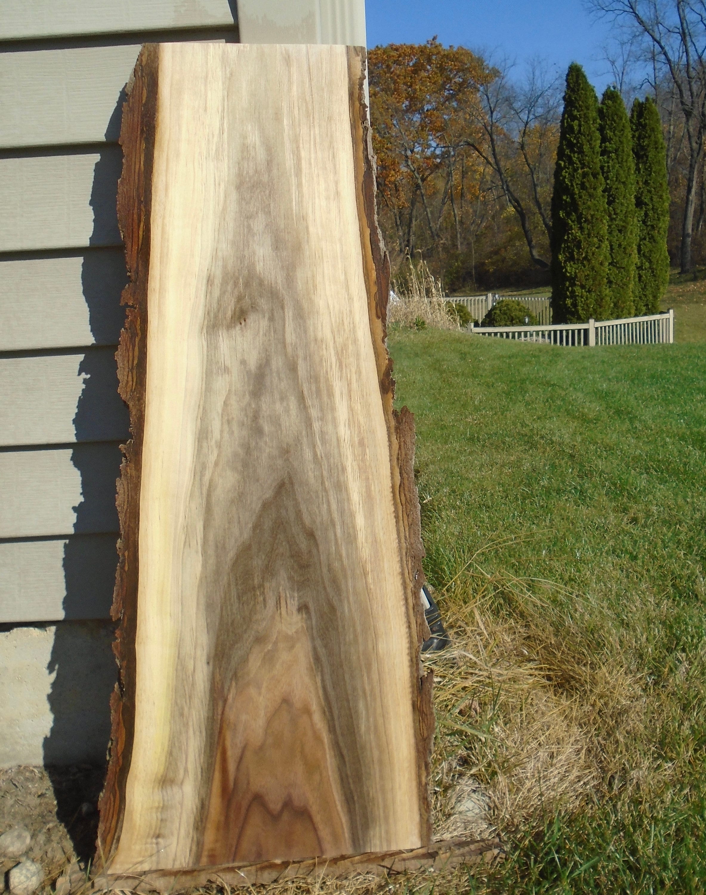 Black Walnut Live Edge Lumber Slab Flame Grain Decor Art Craft 30 1/2 ...