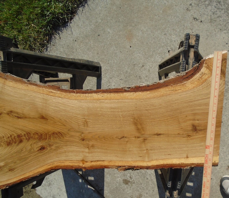 White Oak Live Edge Slab Spalted Tiger Grain Table Decor Art Project 41 ...