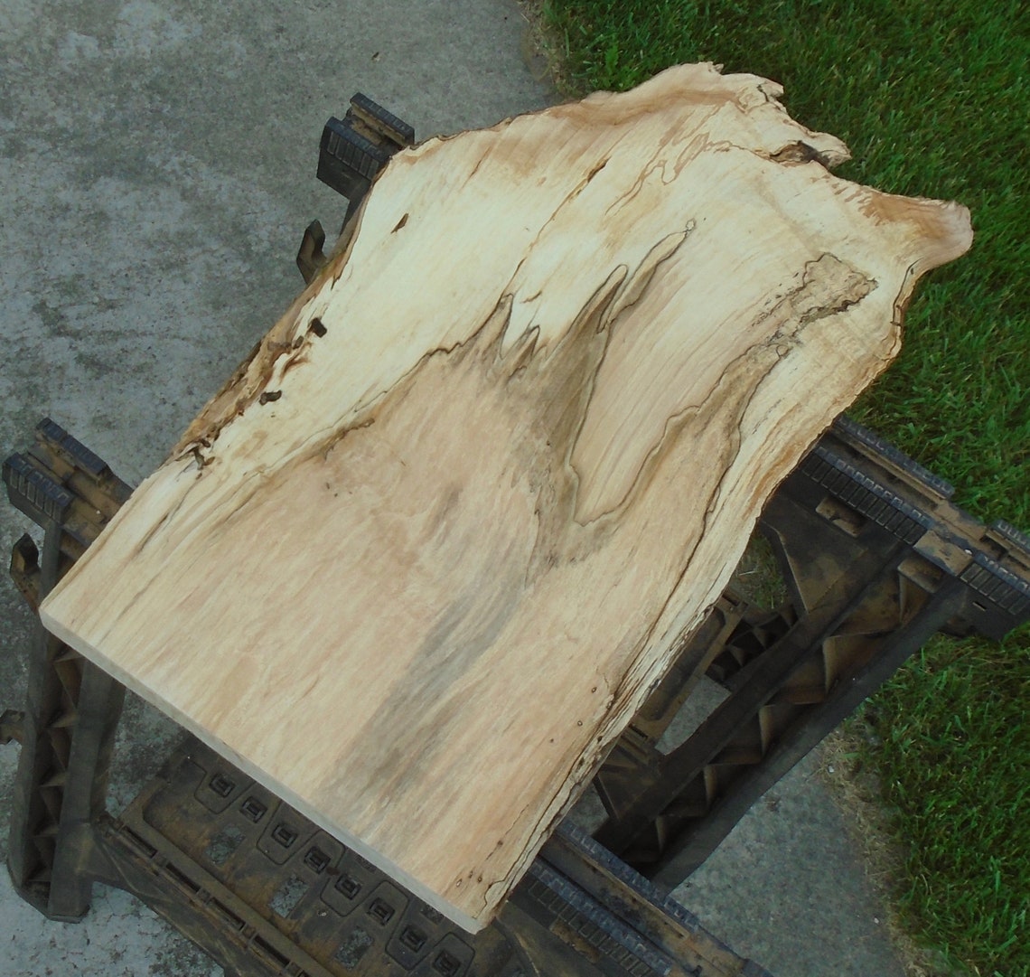 Spalted Maple Live Edge Lumber Slab Flame Pattern Table Decor Art ...