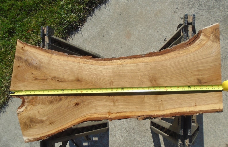 White Oak Live Edge Slab Spalted Tiger Grain Table Decor Art Project 41 ...