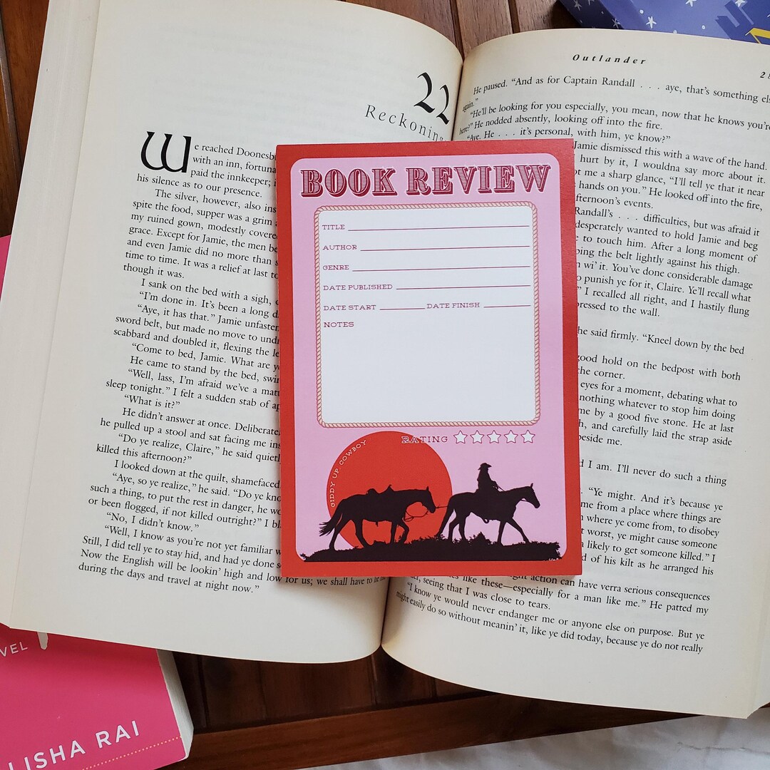 Cowboy Book Review Post-it Notepad: Western Reader Stationery - Etsy