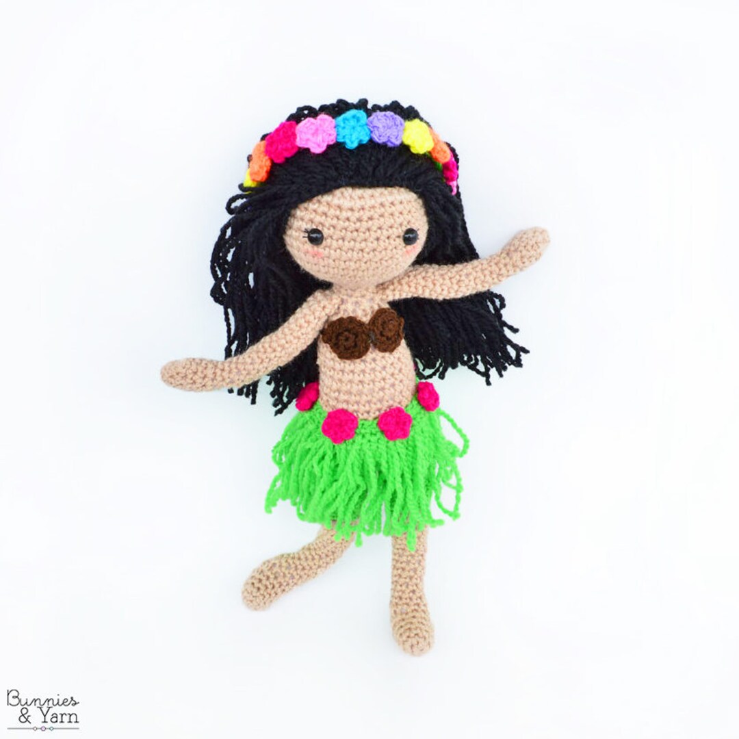 Hannah the Hawaiian Doll - CROCHET PATTERN in English - 11 In./28 Cm ...
