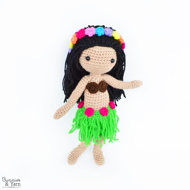 Hannah the Hawaiian Doll - CROCHET PATTERN in English - 11 In./28 Cm ...